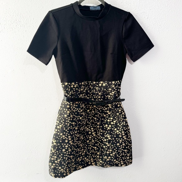 Modcloth | Dresses | Nwt Modcloth Black Gold Star Leading Delight Dress ...